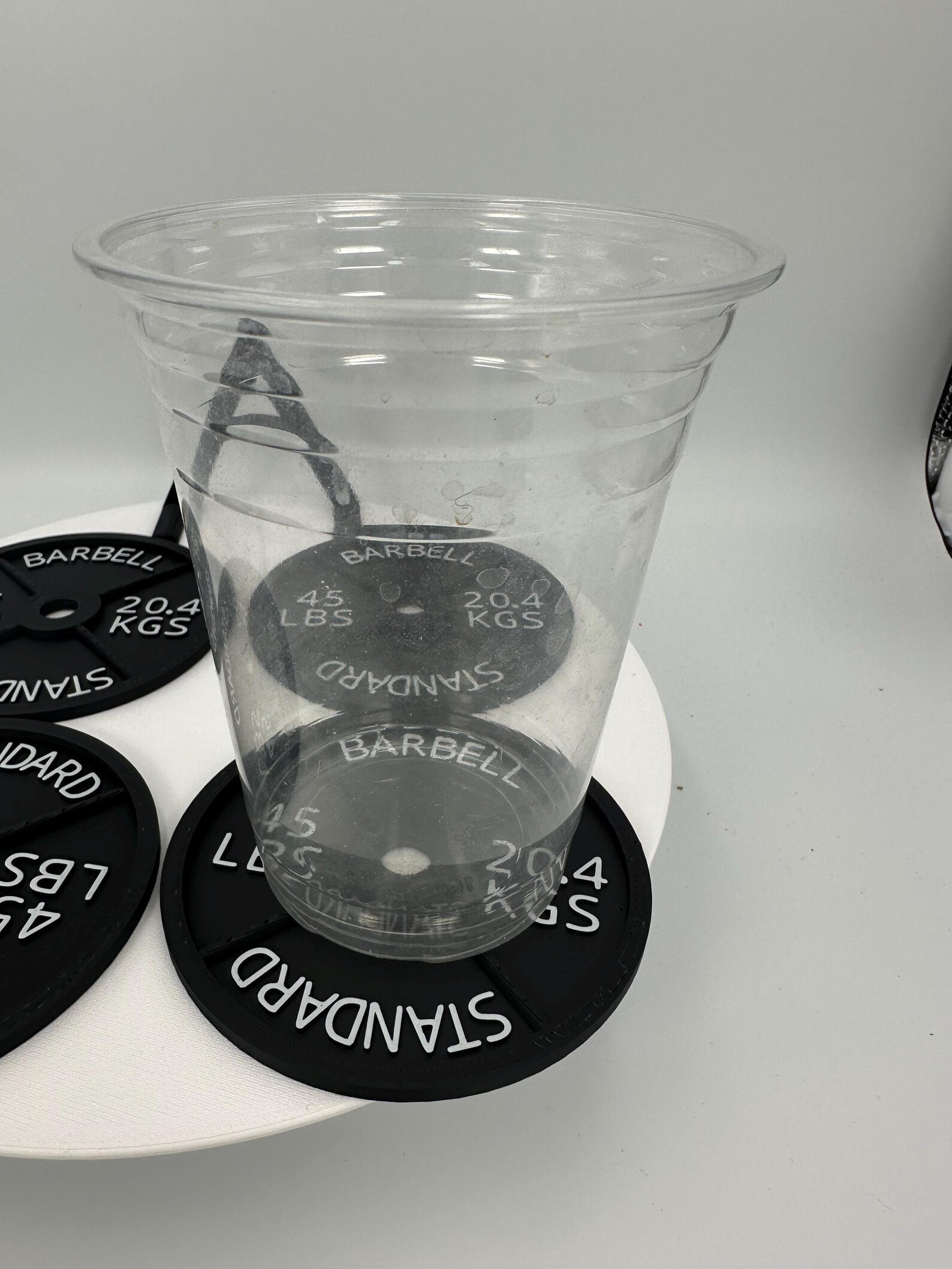 3D Printed Barbell Weight Plate Coaster Set With Stand - Etsy