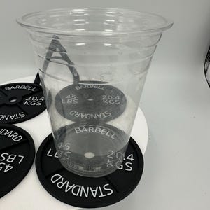 3D Printed Barbell Weight Plate Coaster Set With Stand - Etsy