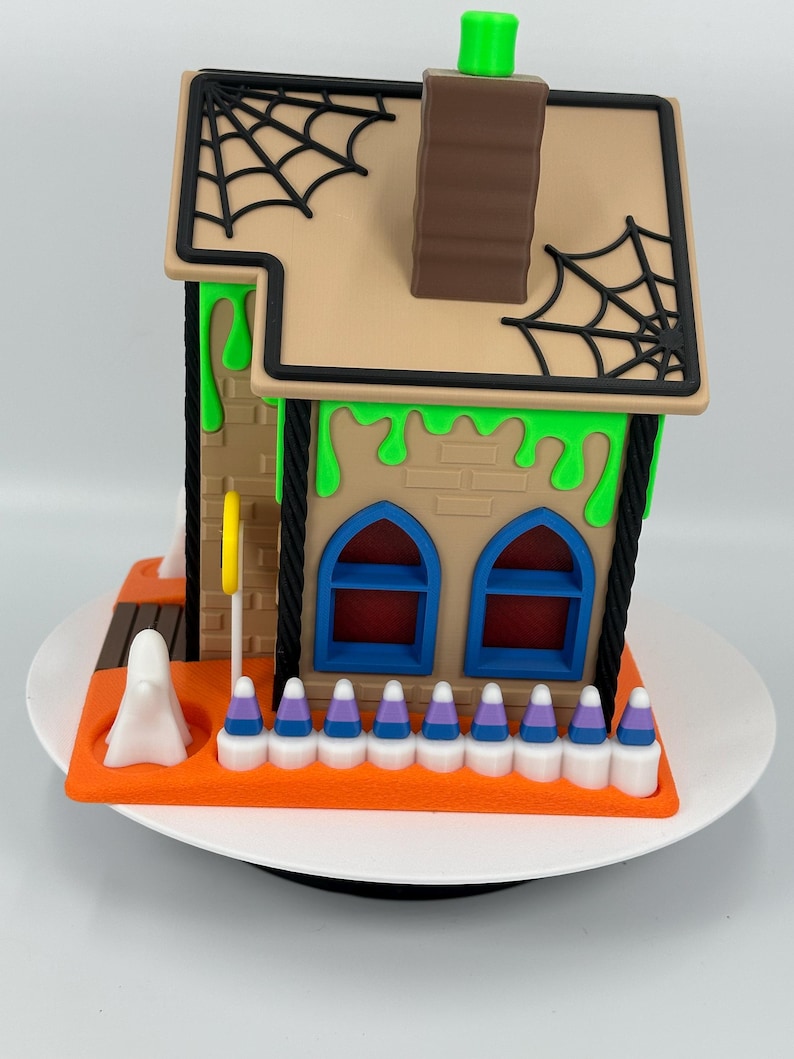 3D Printed Halloween Gingerbread House Candy Bowl - Etsy