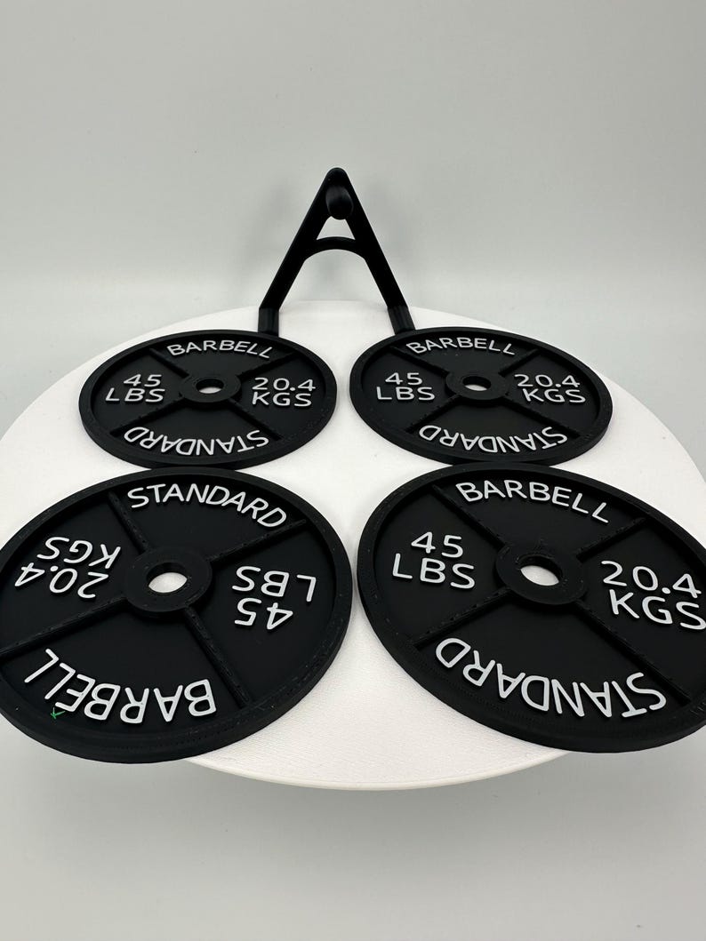 3D Printed Barbell Weight Plate Coaster Set With Stand - Etsy