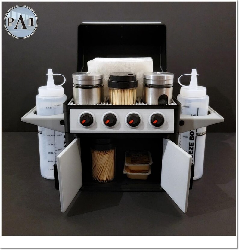 3D Printed BBQ Grill Condiment Toothpick Salt and Pepper Holder - Etsy