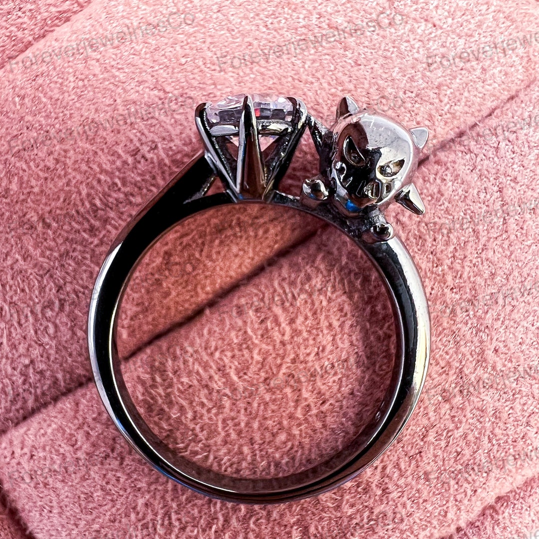 Pokémon Statement Ring - Gengar Moissanite 925 Sterling Silver Ring ...