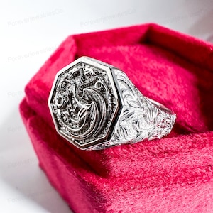 Daenerys Targaryen Dragon Silver Ring, Dragon Fashion Ring, Fantasy ...