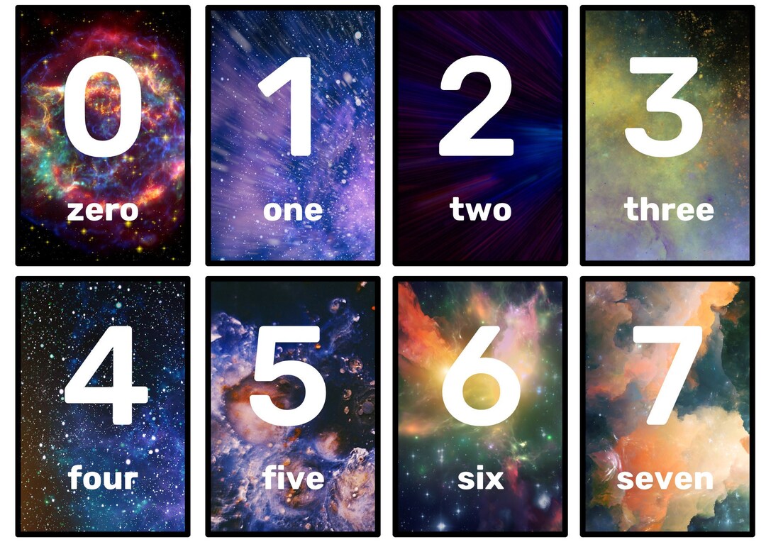 Space Themed Numbered Flashcards 0-15! Printable Number Flash Cards ...