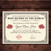 Personalised 'best Mummy in the World' Certificates Gift/print - Etsy