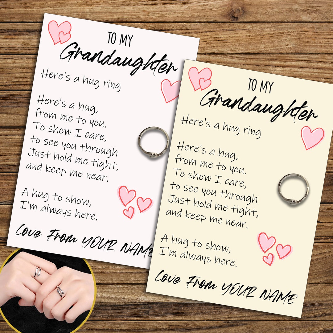 Personalised Granddaughter Hug Ring Send a Hug From Me to - Etsy UK