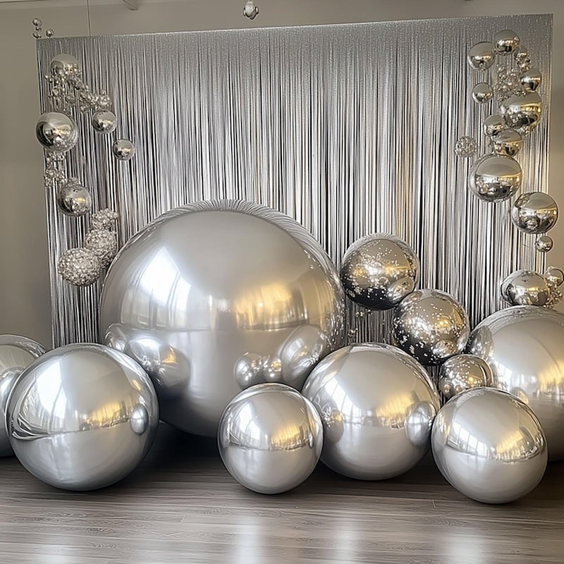 Silver Spheres Wall Decor - Etsy