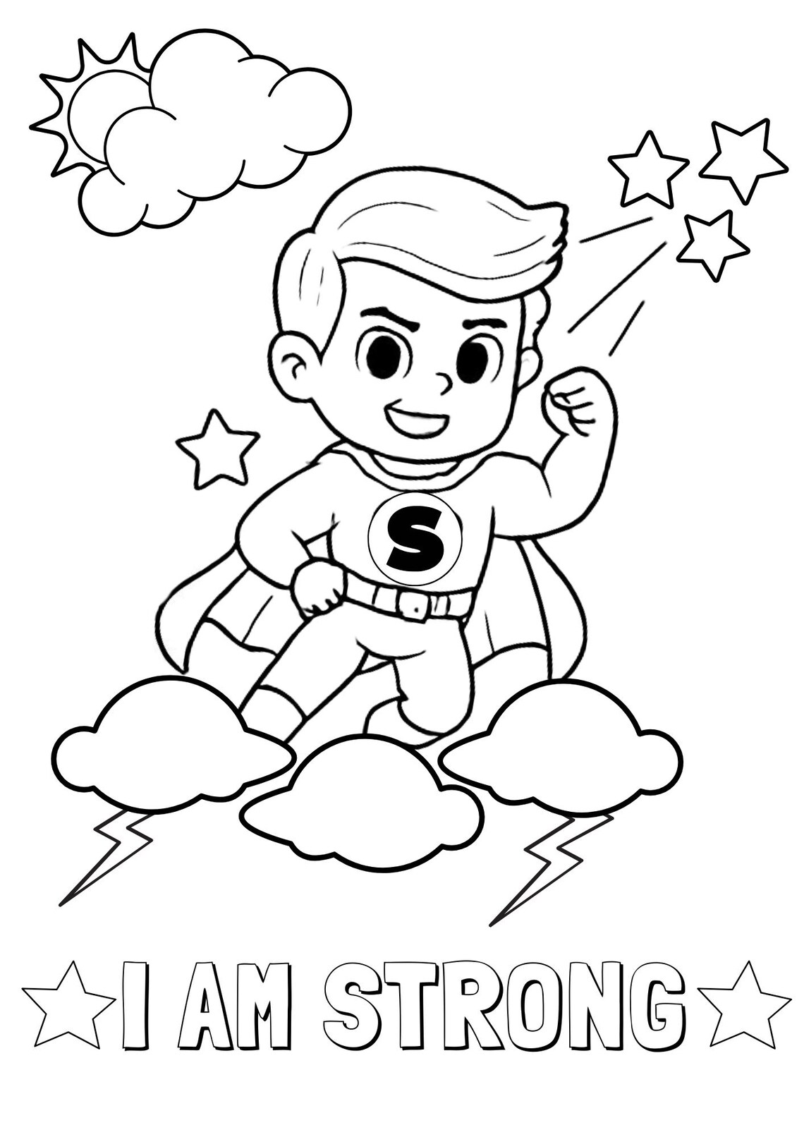 Superhero Affirmation Coloring Pages for Kids | Confidence Builder ...
