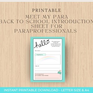 Meet the Paraprofessional Template - Etsy