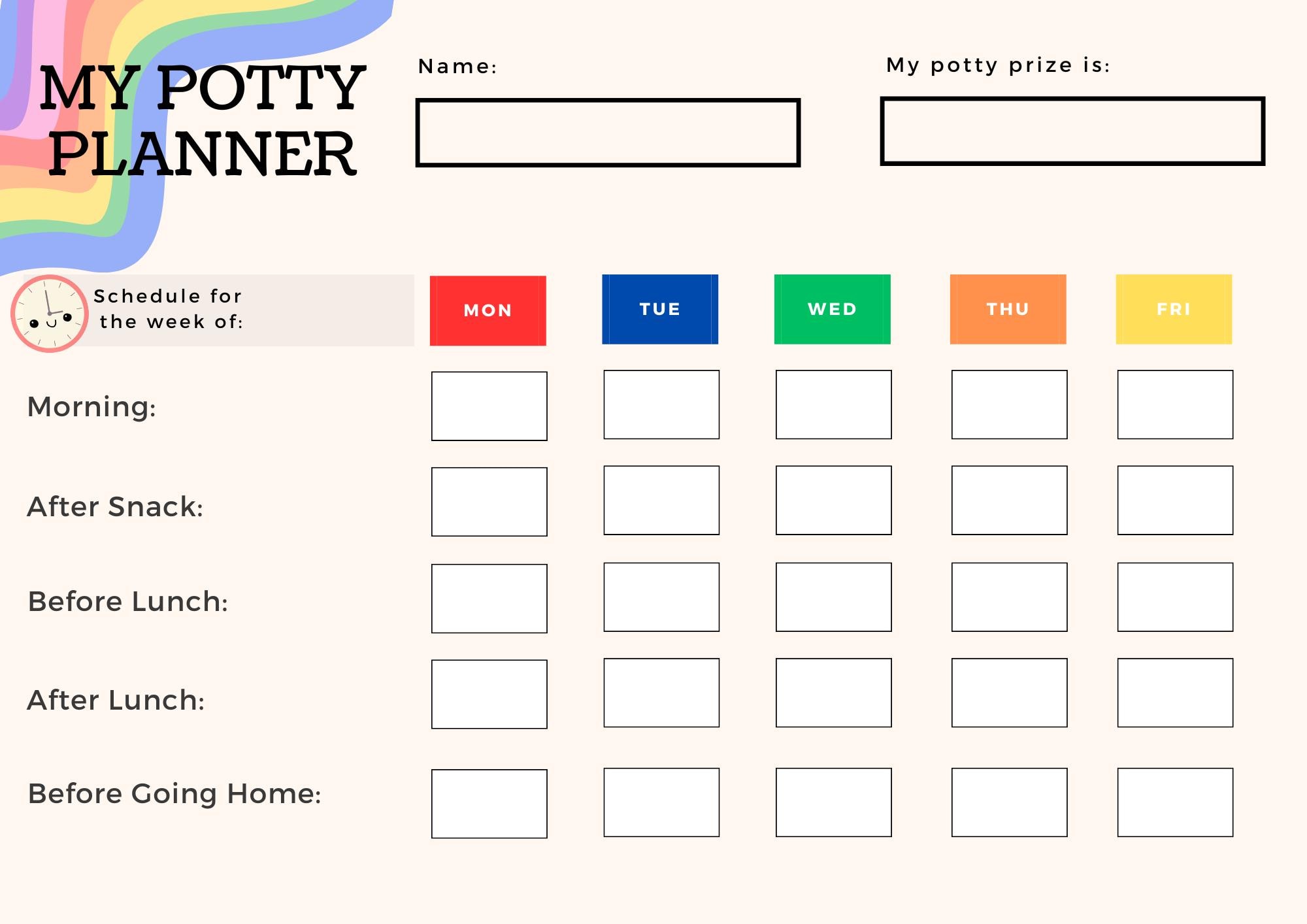 Potty Training Visual Schedule for School | 2-page Printable Toileting ...