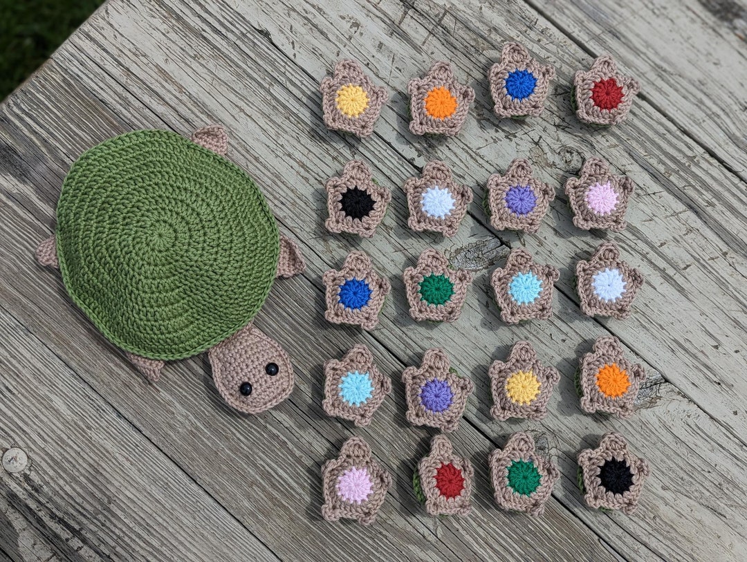 Crochet Turtle Memory Game - Etsy
