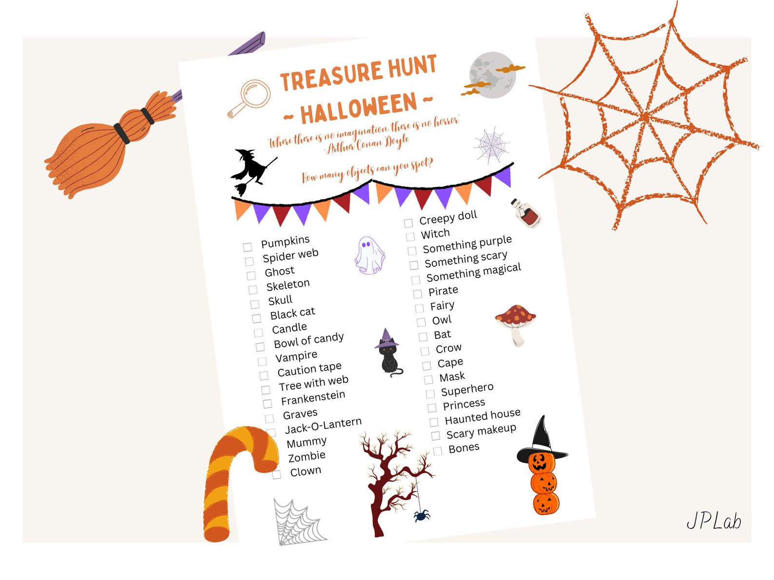 Printable Halloween Treasure Hunt | Halloween Scavenger Hunt | Outdoor ...