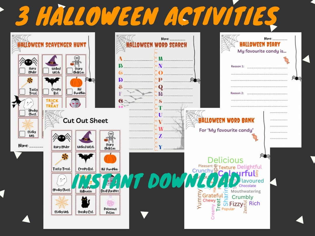3 Printable Halloween Games for Kids Halloween Scavenger Hunt, Treasure ...