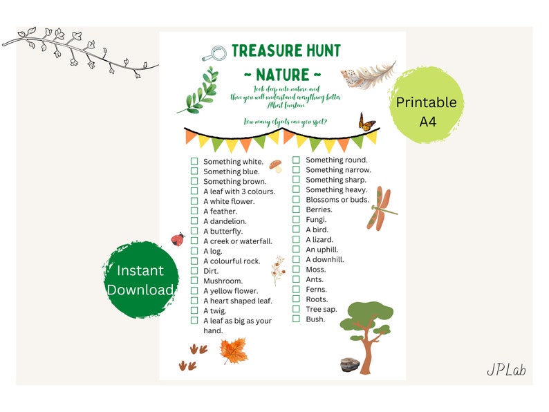 Nature Treasure Hunt for Kids | Nature Scavenger Hunt for Kids ...