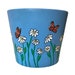 6.5 Inch Light Blue Plant Pot With Daisies and Monarch Butterflies - Etsy