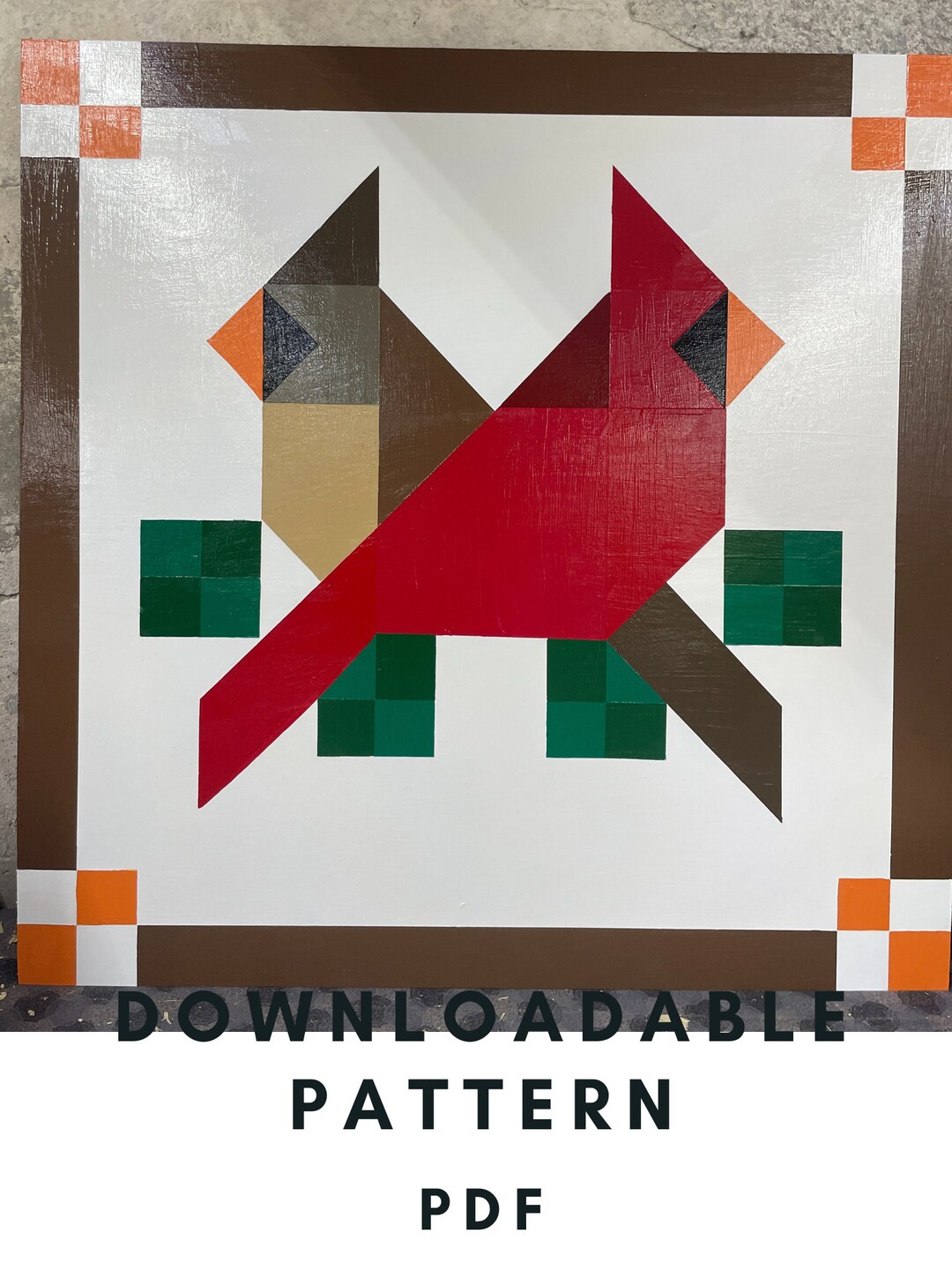 Cardinal Barn Quilt Pattern: DIY Painting Guide (PDF Pattern) - Etsy