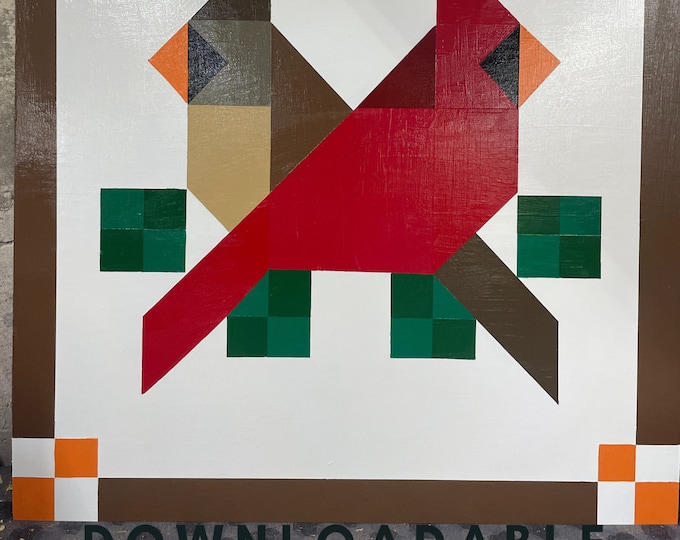 Cardinal Barn Quilt 2'x2' - Etsy