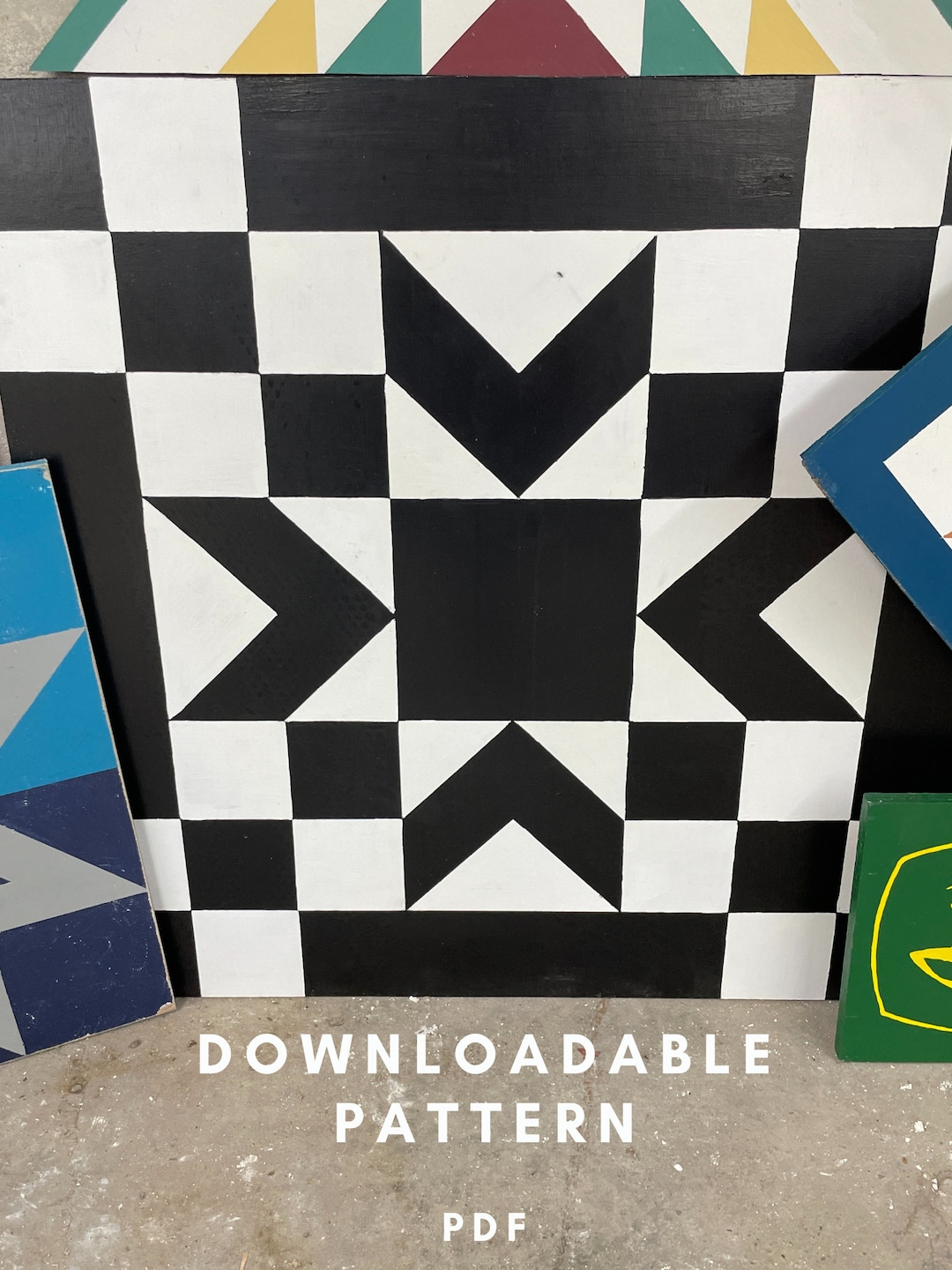 Checker Board Barn Quilt Pattern, PDF Pattern, Barn Quilts, DIY Barn ...