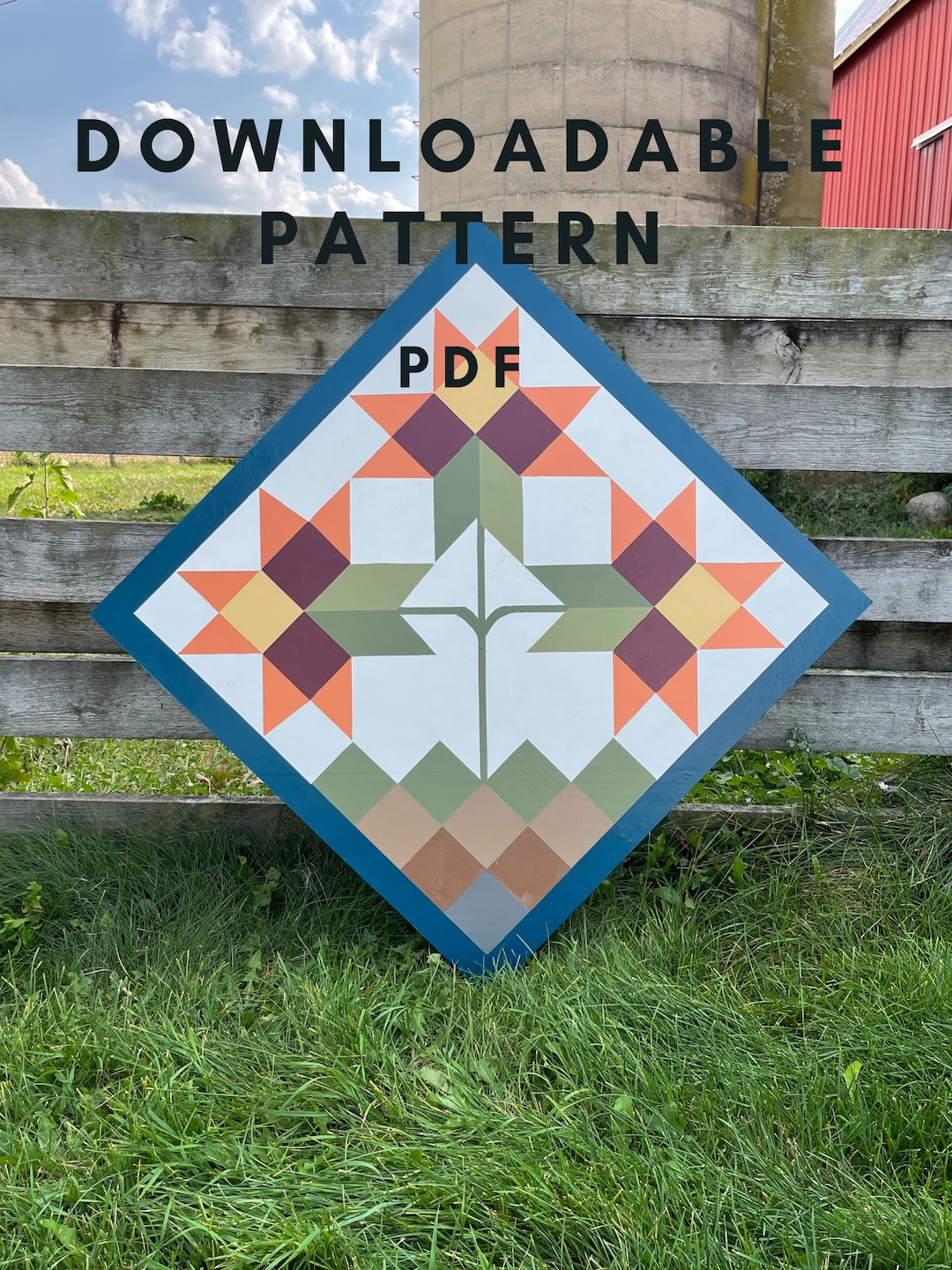 Flower Pot Barn Quilt Pattern, DIY Instructions (PDF Pattern) - Etsy