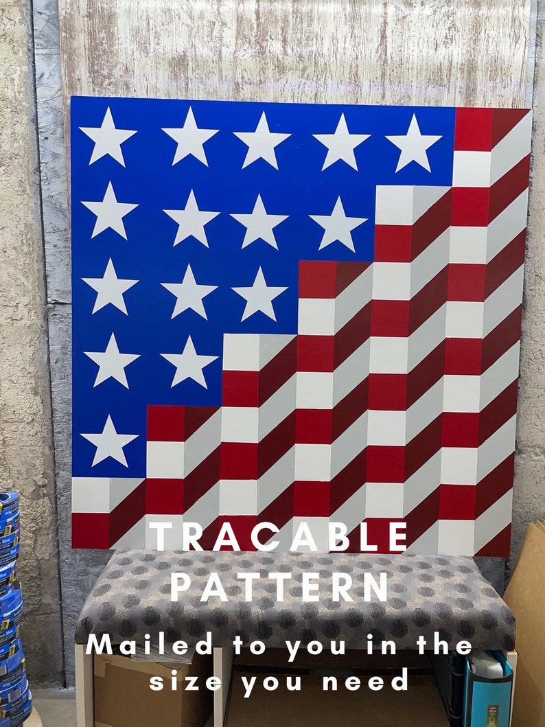 Waving Flag Barn Quilt Pattern: DIY Yard Art (paper Pattern) - Etsy