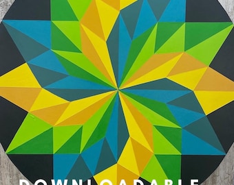 Mariners Compass Barn Quilt Pattern, PDF Pattern, Barn Quilts, DIY Barn ...