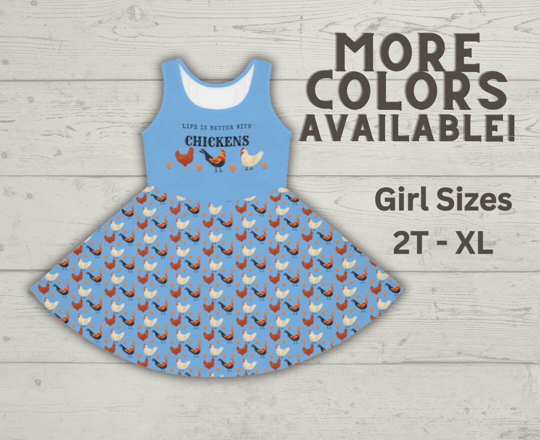 Girls Dress Chicken Dress for Girls Cute Summer Dress Chicken Lover ...