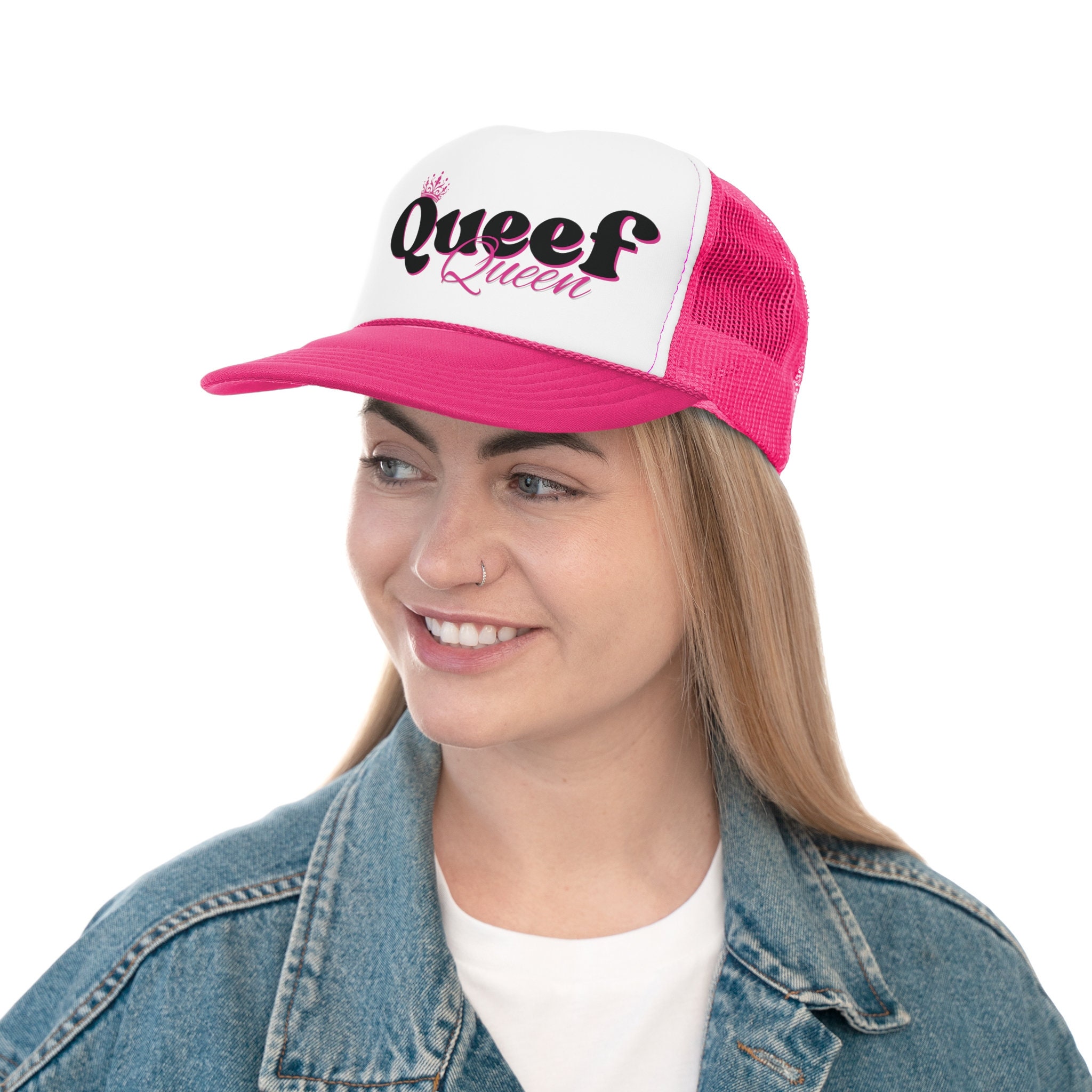 Queef Queen Trucker Caps Funny White Trash Hat Unhinged Trucker Hat ...