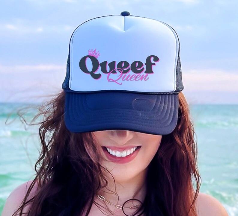 Queef Queen Trucker Caps Funny White Trash Hat Unhinged Trucker Hat ...