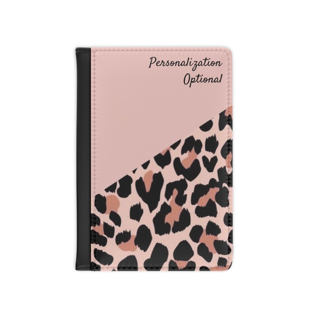 Personalized Pink and Leopard Print Passport Cover Card Wallet ...