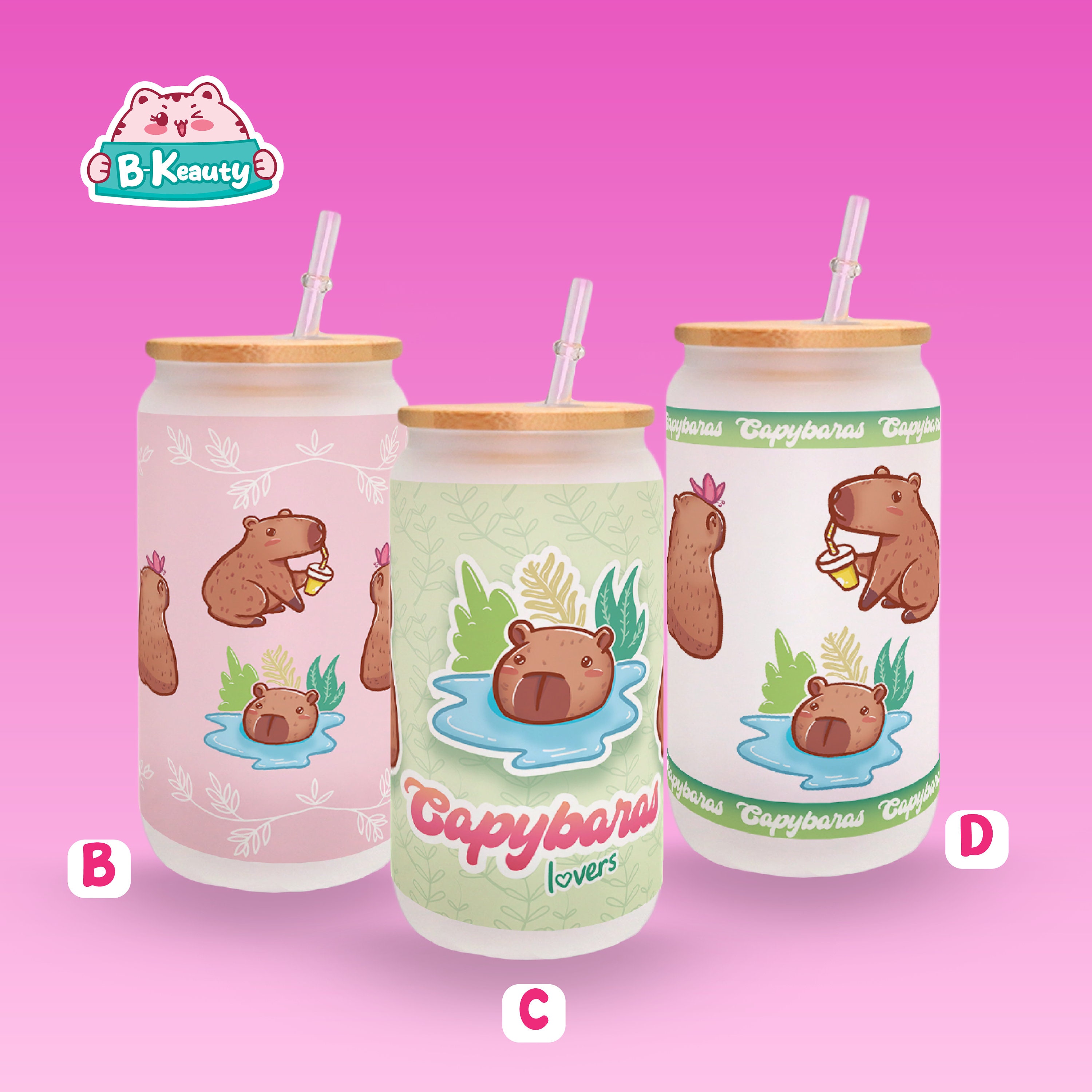 Capybara Tumbler/ Glass Cup - Etsy