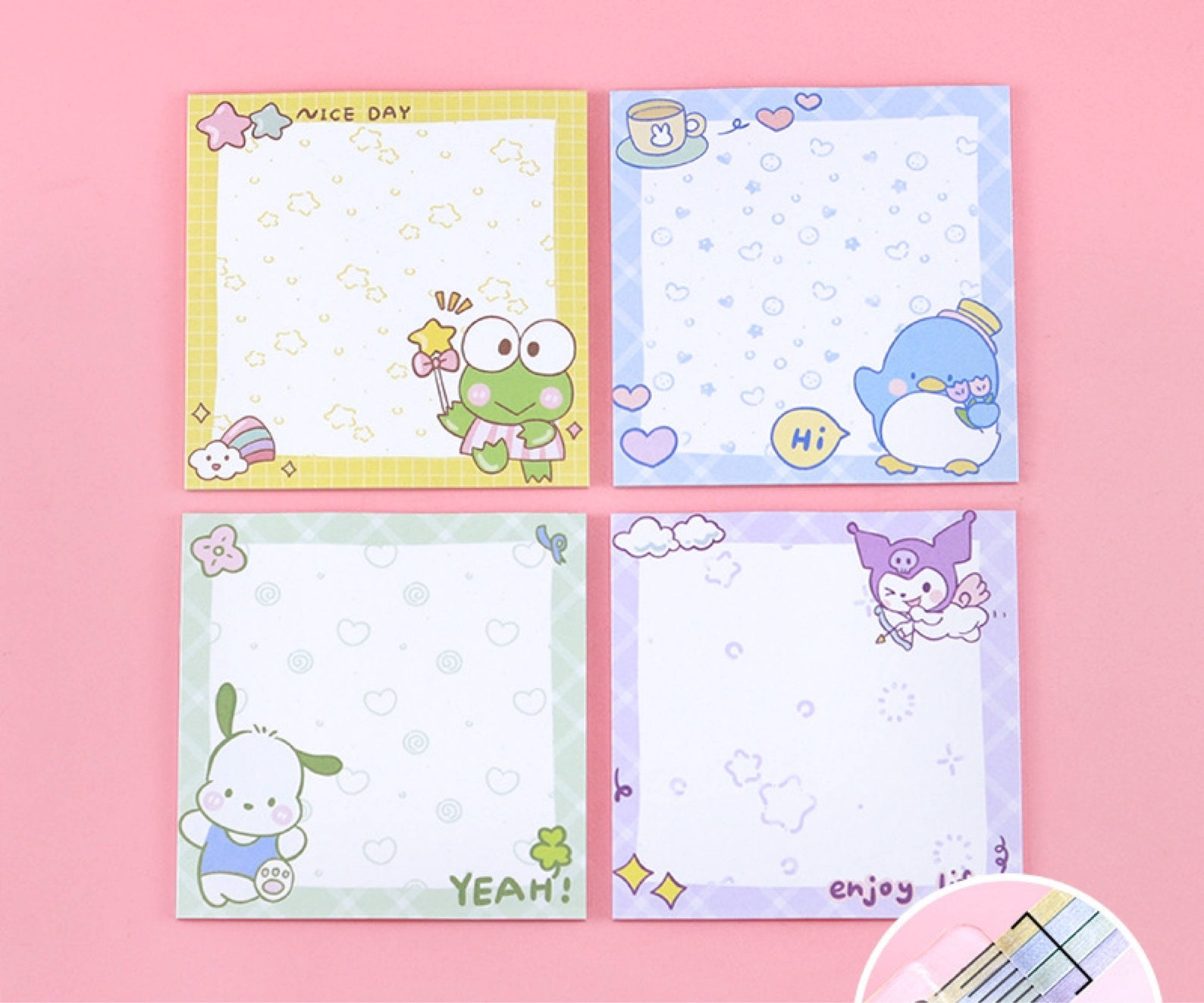 Cute Cartoon Sticky Notes, Kawaii Animal Self-stick Memo Pads - Etsy