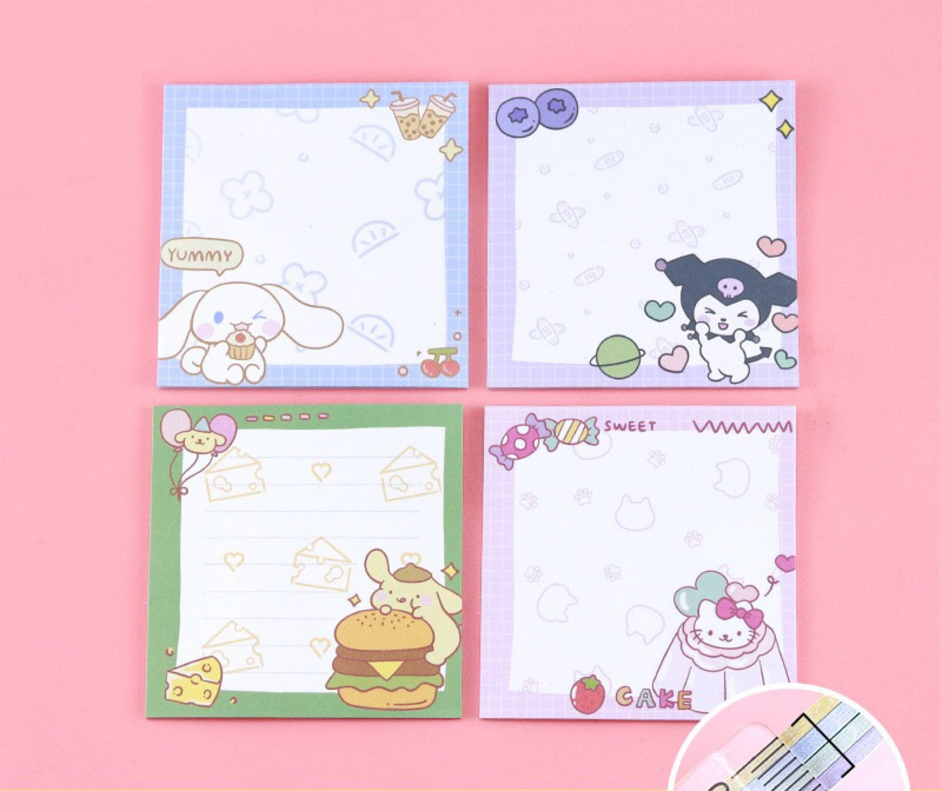 Cute Cartoon Sticky Notes, Kawaii Animal Self-stick Memo Pads - Etsy