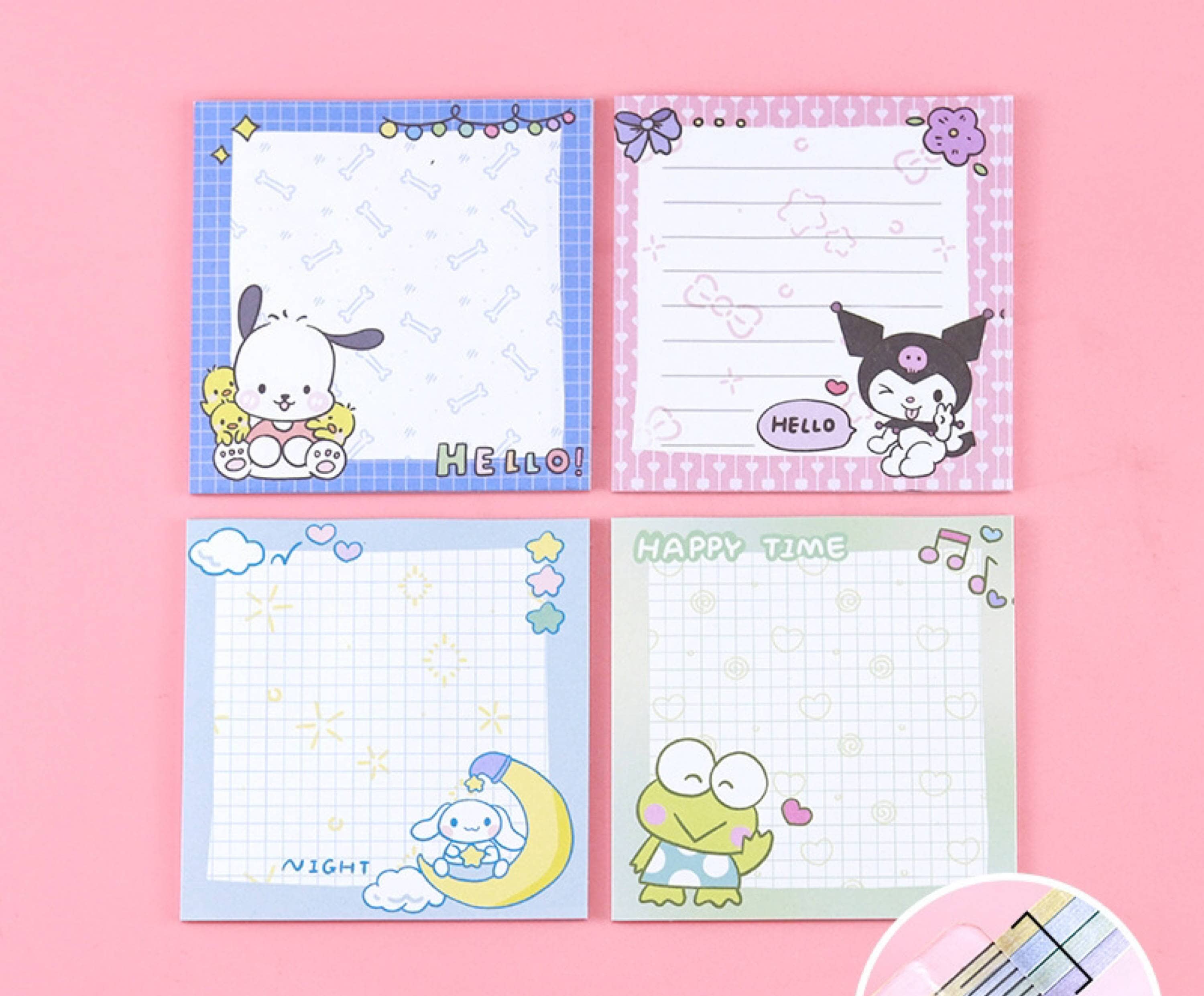 Cute Cartoon Sticky Notes, Kawaii Animal Self-stick Memo Pads - Etsy