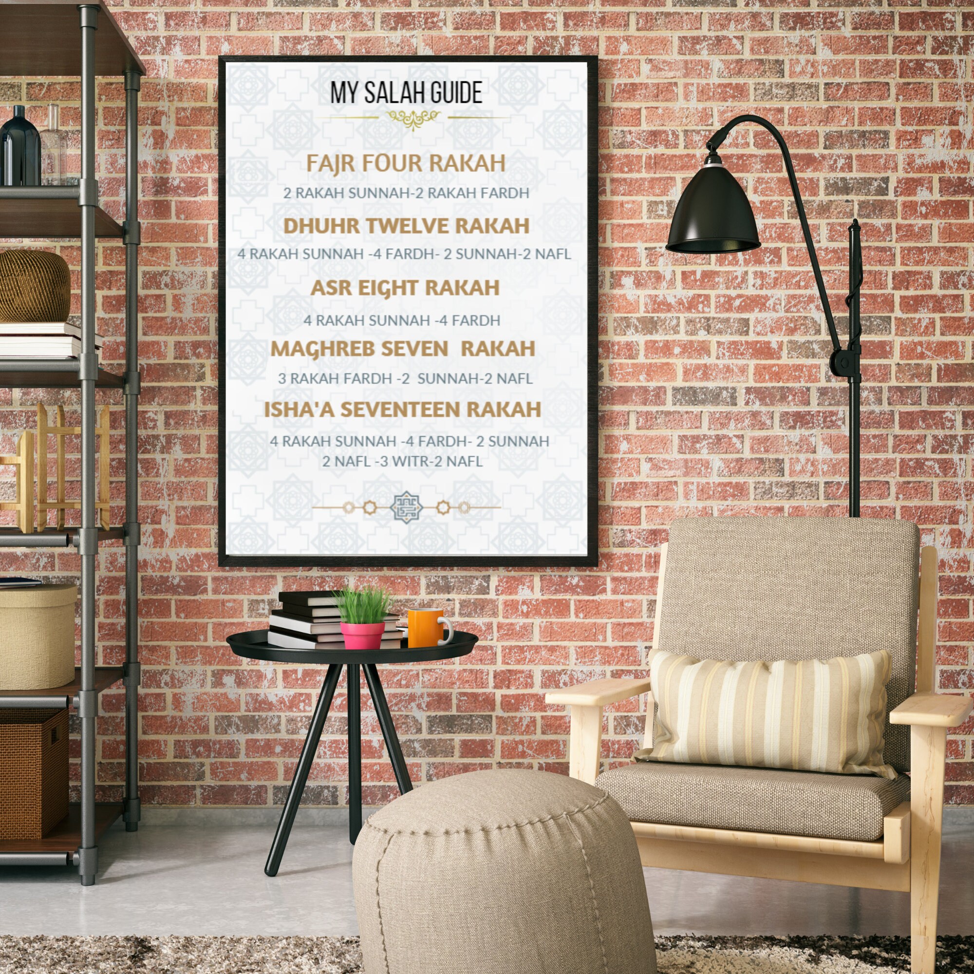 Salah Guide Printable Poster-salah Tracker-salah Timetable-islamic Art ...