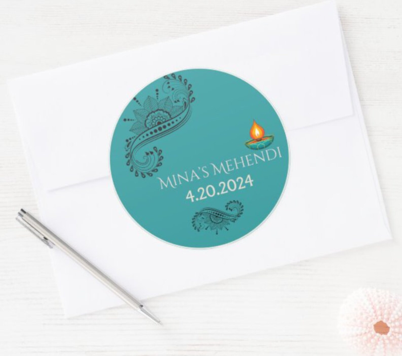 Personalised Mehendi Stickers-mehendi Favours-wedding Stickers-mehendi ...