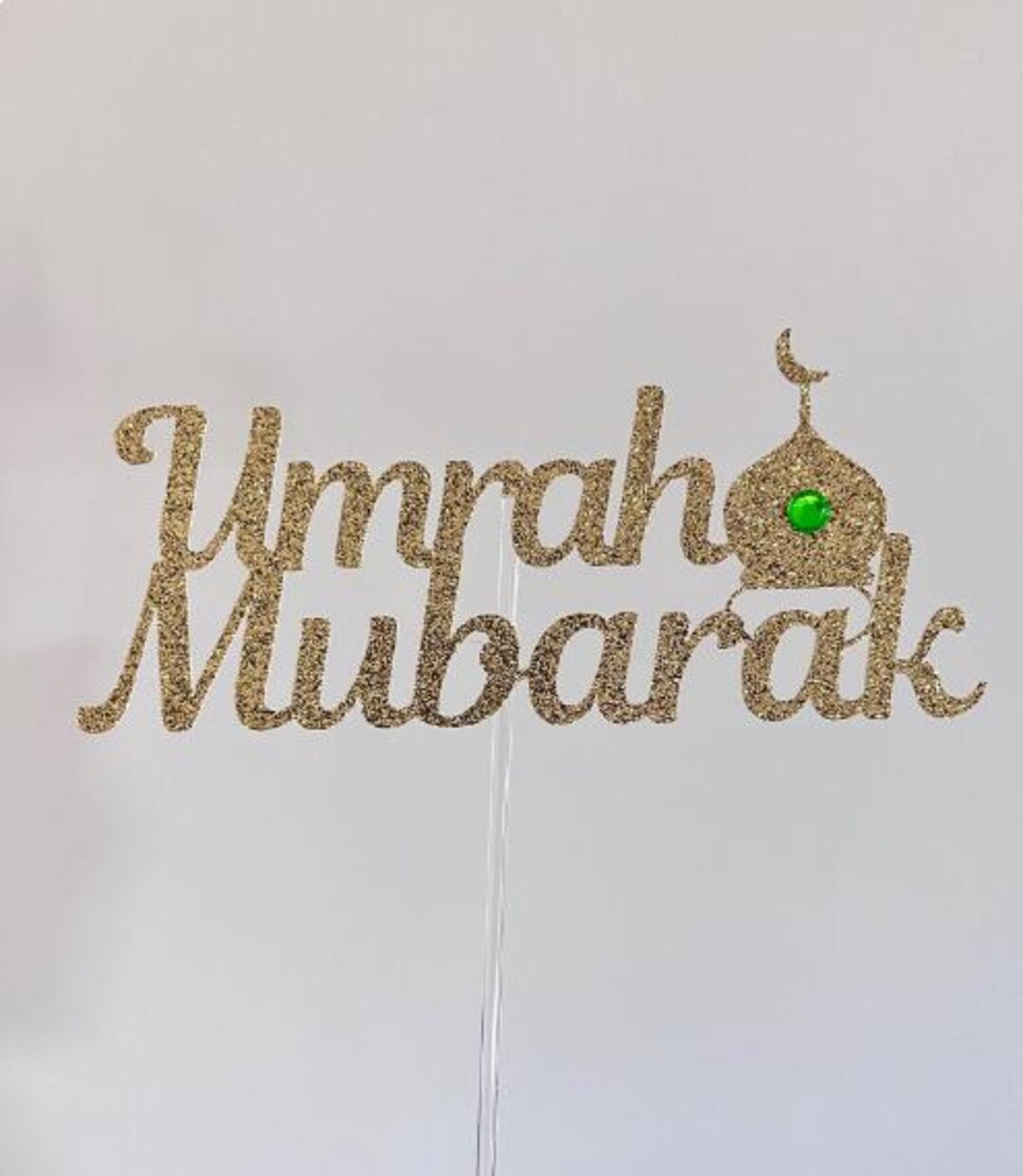 Umrah Mubarak Cake Topper: Gold Glitter, Islamic Celebration - Etsy