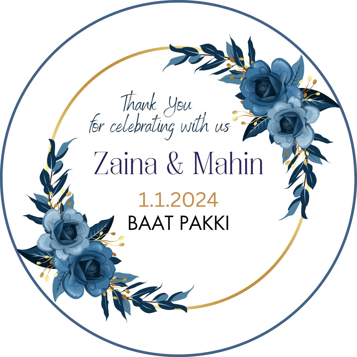 Set of 12 Stickers Stickers for Wedding Favor-nikah Favor Stickers ...