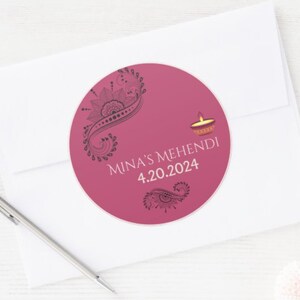 Personalised Mehendi Stickers-mehendi Favours-wedding Stickers-mehendi ...