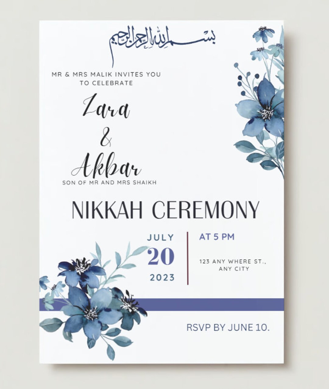 Muslim Wedding Invitation-muslim Digital Invitation-digital - Etsy
