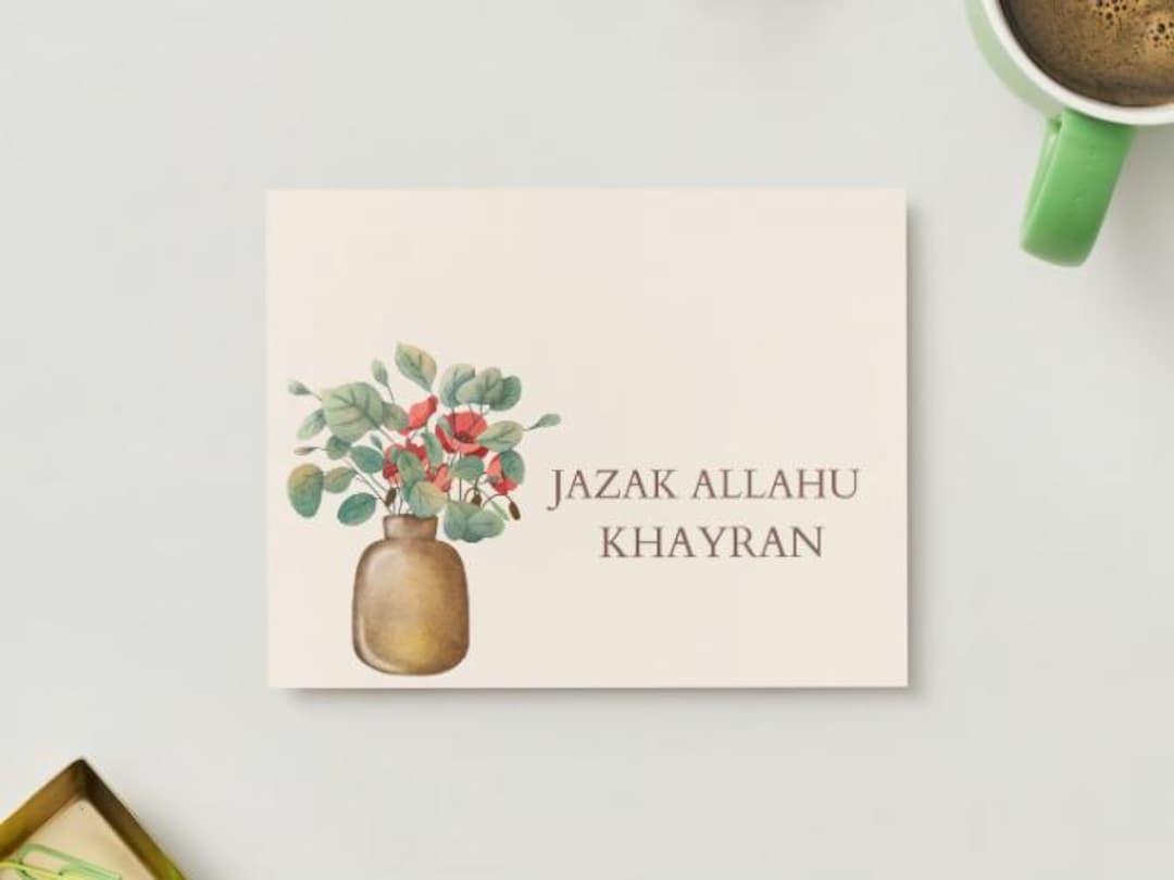 Jazakallahu Khayran Card Set: Islamic Thank You Cards - Etsy