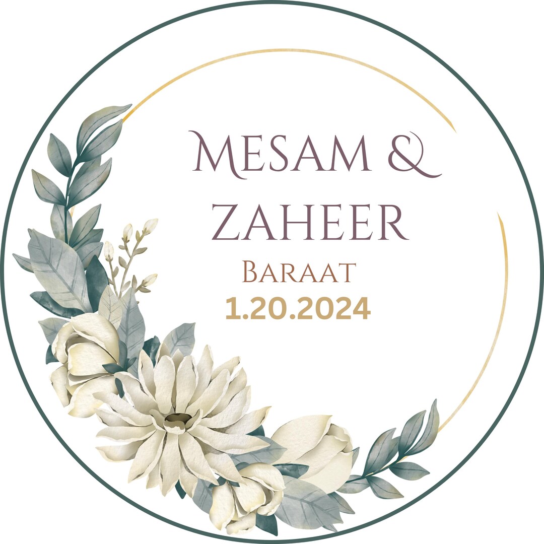 Personalised Stickers-dholki Favours-nikkah Decor-dholki Favour ...