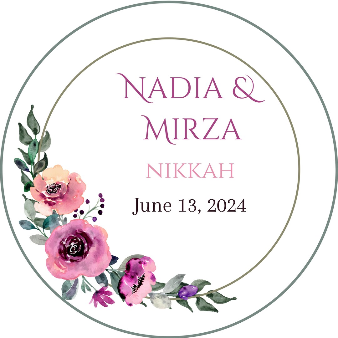 Digital Nikkah Stickers- Stickers for Nikkah-stickers Personalized for ...