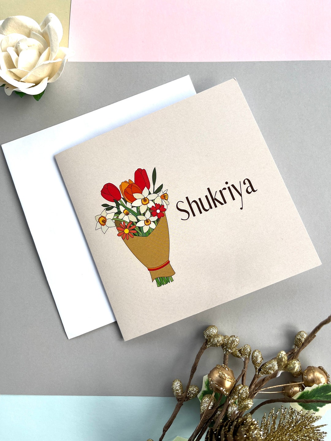 Thank You Card-shukriya Card-islamic Thank You Card - Etsy