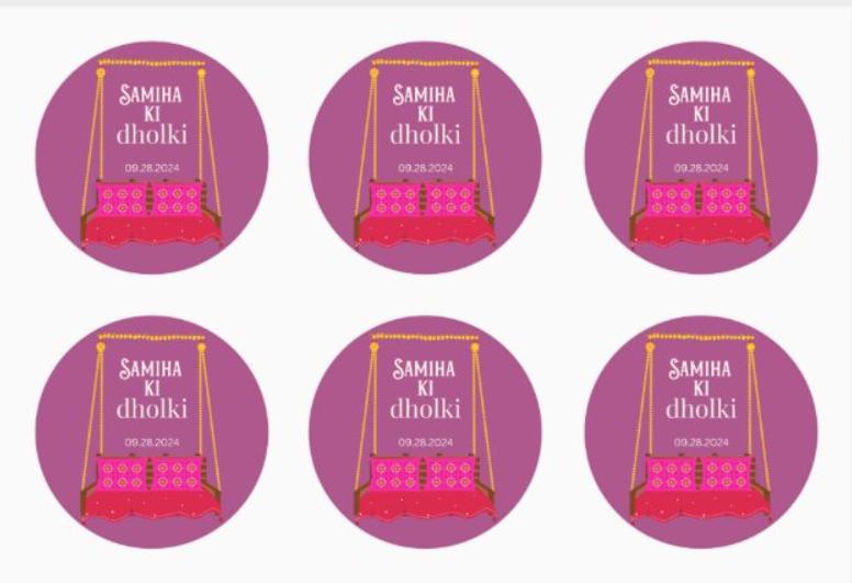 Personalised Dholki Stickers-custom Stickers-wedding Stickers-custom ...