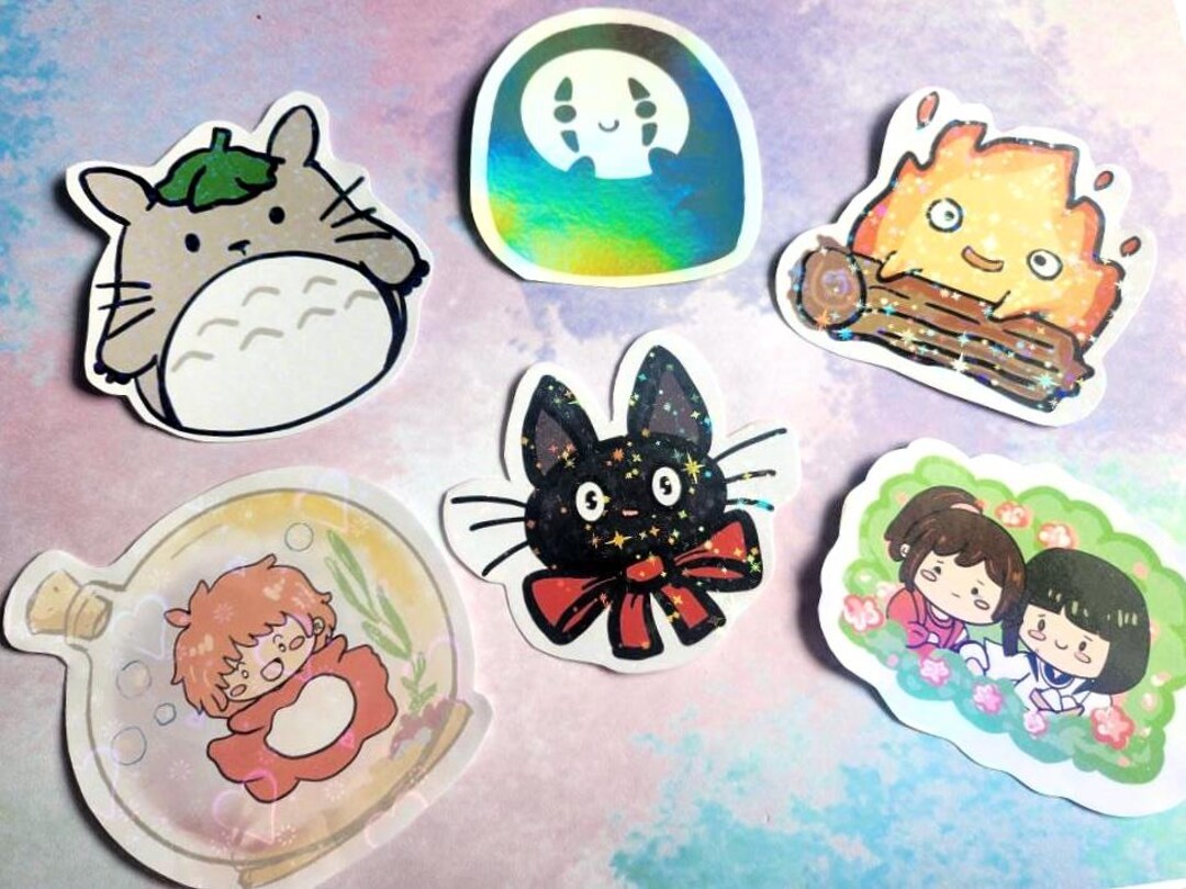 Handmade Anime Ghibli Inspired Holographic Kawaii Calcifer Stickers ...
