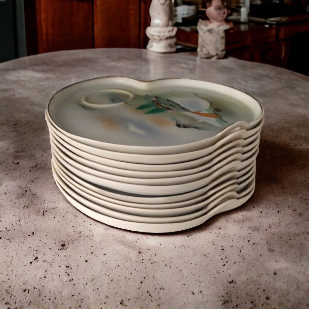 Hand-painted Kutani Porcelain Plates - Unique Artwork - 24k Gold Trim ...