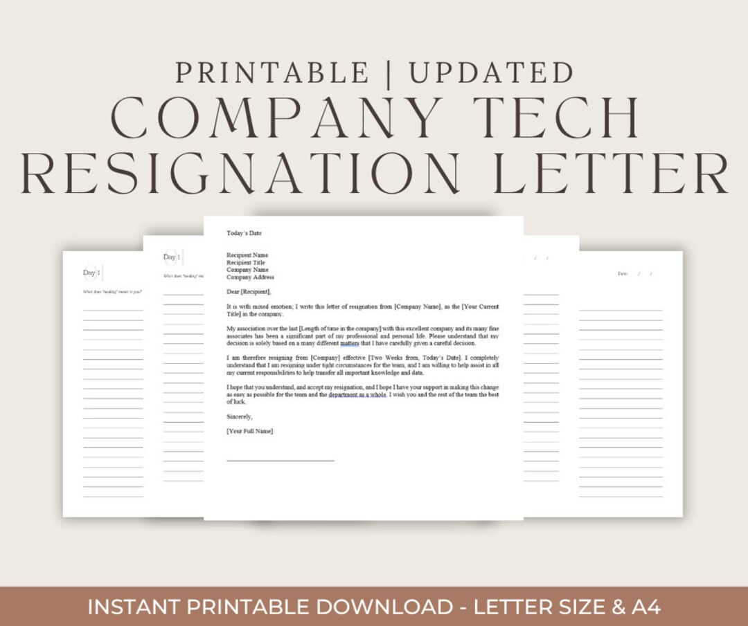 Company Tech Resignation Letter - Etsy