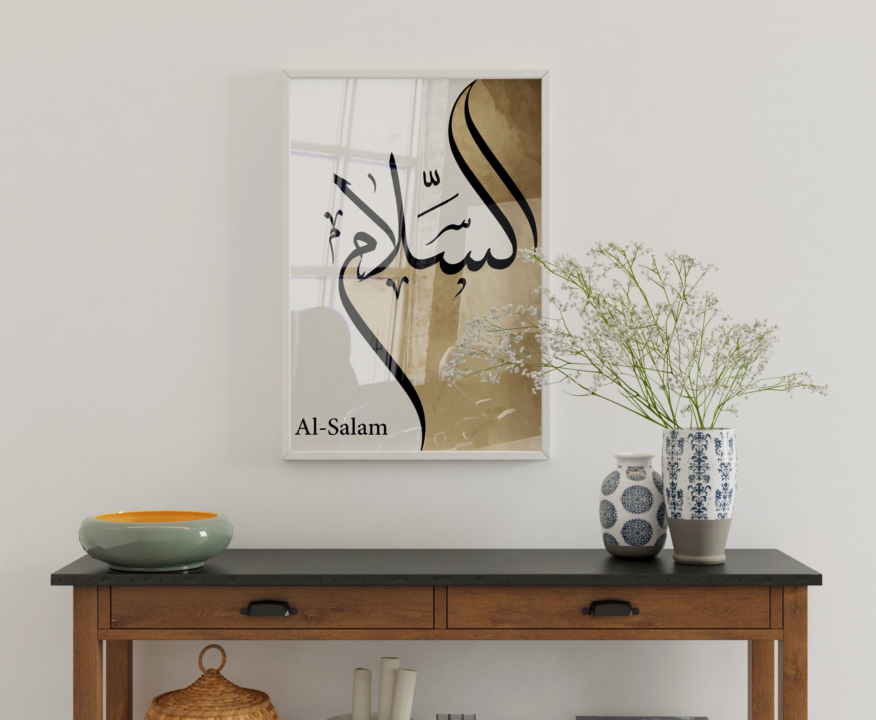 Arabic Calligraphy Wall Art | Al-salam Which Means Peace - Etsy