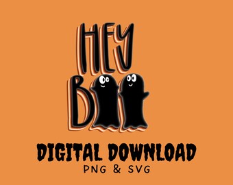 Cute "hey Boo" -- Digital Design -- PNG + SVG Download - Etsy