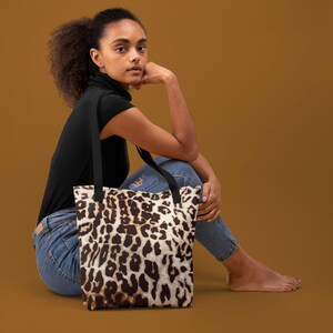 Leopard Print Tote Handbag, Animal Print Tote Handbag, Design Tote Bag ...
